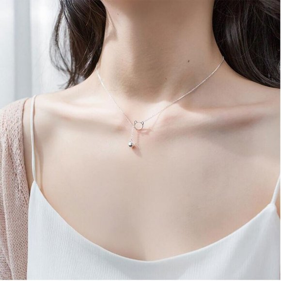 Jewelry | New 925 Sterling Silver Cat Bell Necklace | Poshmark